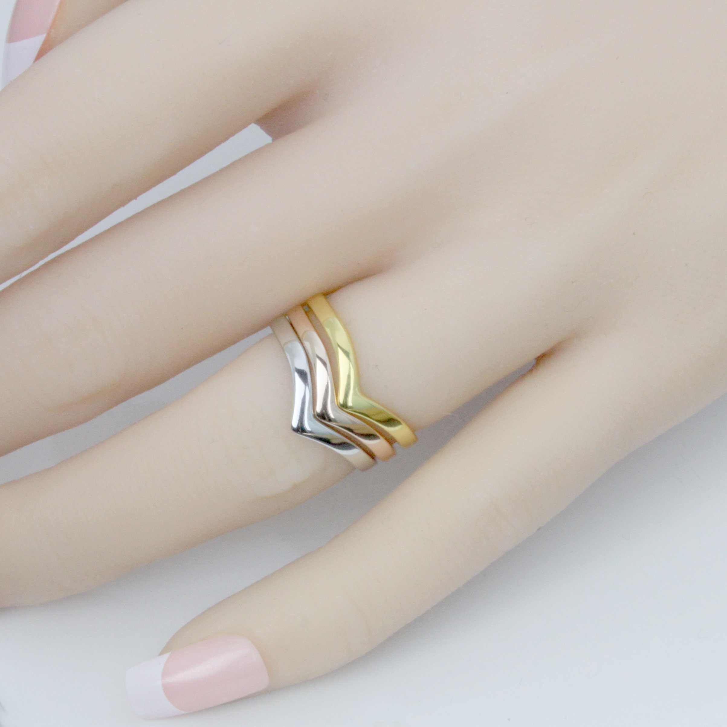 Metal Factory Sz 7 Sterling Silver 925 Chevron Stackable Ring