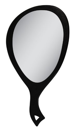 Zadro Large Hand Mirror with Handle Salon Mirrors for Hair Stylist, Big Handheld Mirror Makeup Mirror Wall Mounted Hang (Large: 19" x 10", Black Onyx)