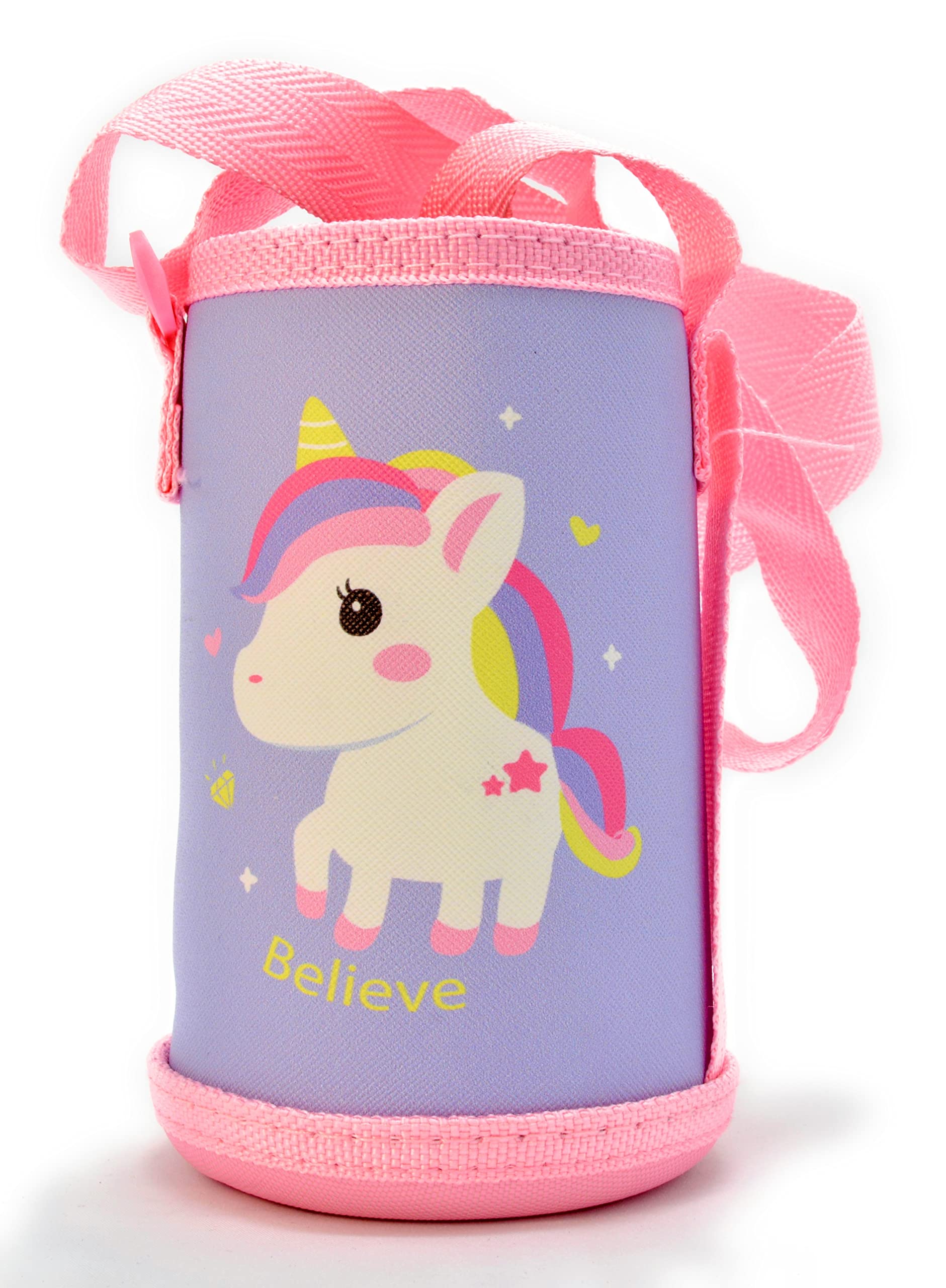 Talavan Kids antler Water Bottle 500ml 316 Stainless Steel vacuum insulated thermos with straw (Unicorn)