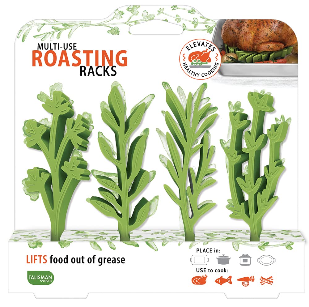 Talisman Designs Multi-Use Roasting Rack & Trivets, Raise Meat & Veggies in Cookware, Evenly Cook, Non-Stick, Heat Resistant up to 500 Degrees Fahrenheit