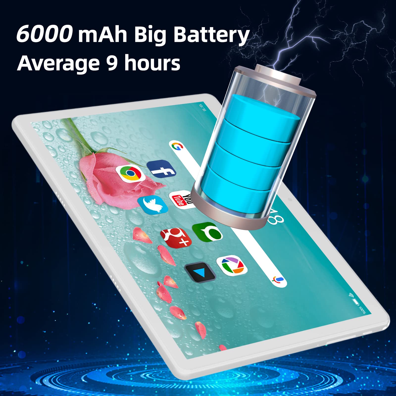 Tablet 10.1 inch Android 11 Tablet Latest Update Octa-Core Processor with 64GB ROM +4GB RAM Storage, Dual 13MP+5MP Camera, WiFi, Bluetooth, GPS, 512GB Expand Support, IPS Full HD Display Tablet