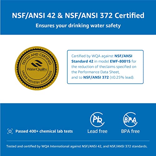Waterdrop 3US-AF01 Under Sink Water Filter, Replacement for Standard Filtrete® 3US-AF01, 3US-AS01, Aqua-Pure AP Easy C-CS-FF, WHCF-SRC, WHCF-SUFC, WHCF-SUF, NSF/ANSI 42 Certified, Pack of 3