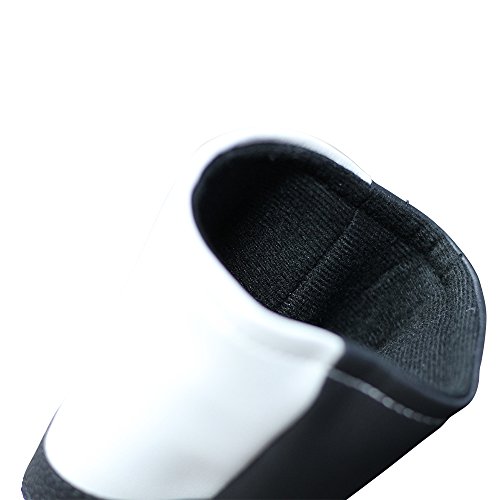 Majek Retro Golf Headcover White Red and Black Vintage Leather Style #5 Fairway Wood Head Cover Classic Look