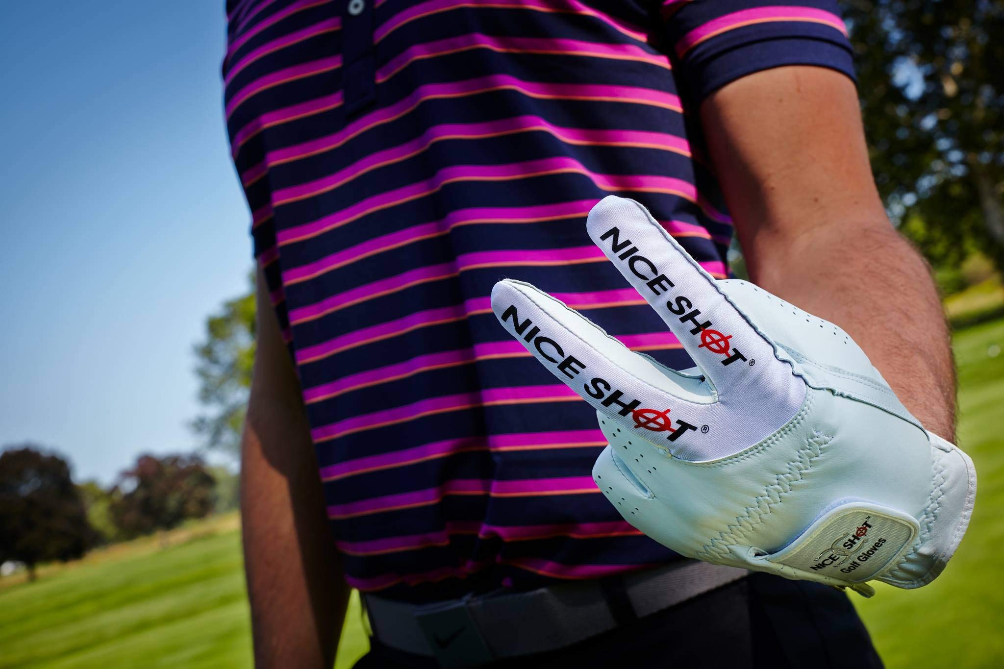 Nice Shot "Longbow Salute White Cabretta Leather Golf Glove Women's Right Hand - Large