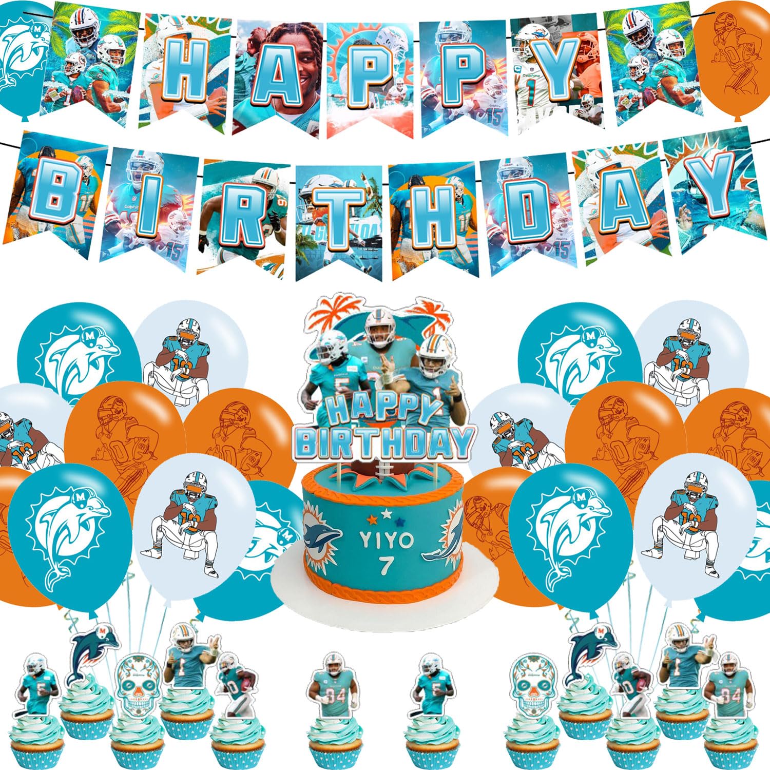 ๐๐ฒ๐ช๐ถ๐ฒ ๐๐ธ๐ต๐น๐ฑ๐ฒ๐ท๐ผ Party Decorations,Birthday Party Supplies For ๐๐ฒ๐ช๐ถ๐ฒ ๐๐ธ๐ต๐น๐ฑ๐ฒ๐ท๐ผ Soccer Party Supplies Includes Banner - Cake Topper - 12 Cupcake Toppers - 18 Balloons