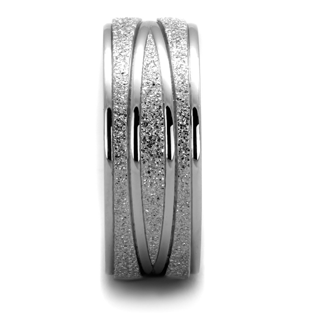 Marimor Jewelry Stainless Steel 316 Glitter 8mm Wide Anniversary Wedding Band Ring Size 6