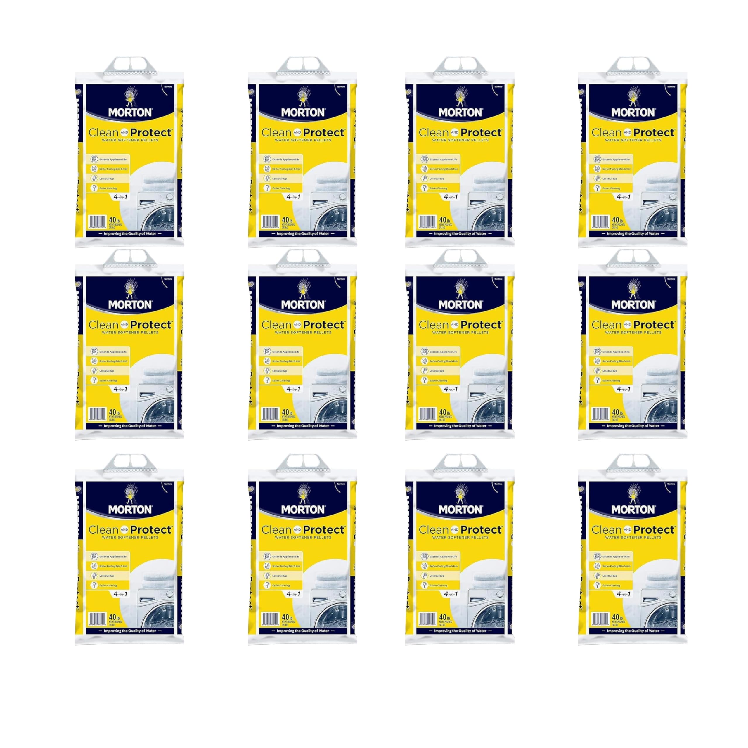 Morton Clean and Protect Water Softner Salt Pellets-12pack-40lb
