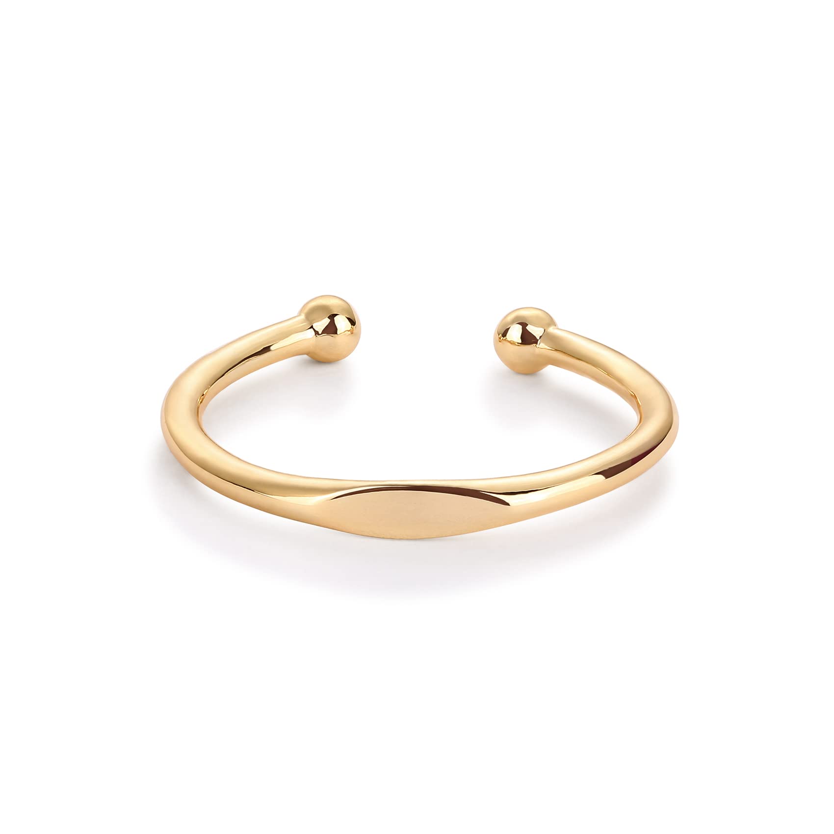 PAVOI 14K Gold Plated Adjustable Stacking Ring | Bands for Women (Yellow Plated)