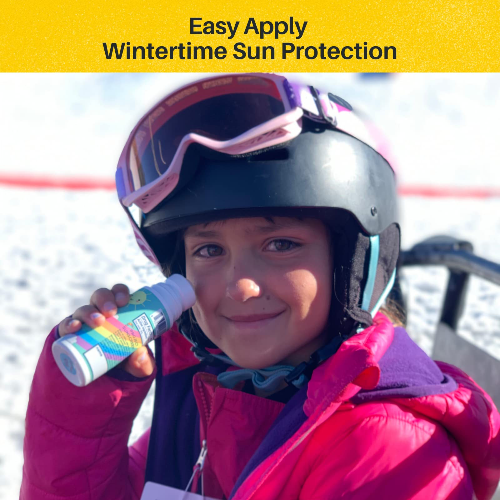 Project Sunscreen Roll-On SPF 50 Sun Protection for Kids - Natural Mineral Based and Water Resistant Formula For Sensitive Skin - 3 Ounce, All Fun & Games - Blue