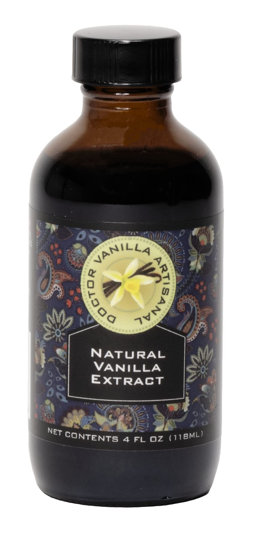 Natural Vanilla Extract (4oz) - Bourbon, Madagascar, Kosher, Sugar free, GMO free, gluten free, and additive free