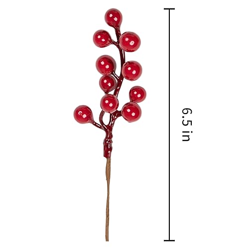 LLZLL 32 Pack Christmas Tree Decorations, Artificial Red Berry Stems 6.5inch Christmas Berry Picks with Holly Berries for Xmas Winter Holiday Home DIY Ornaments