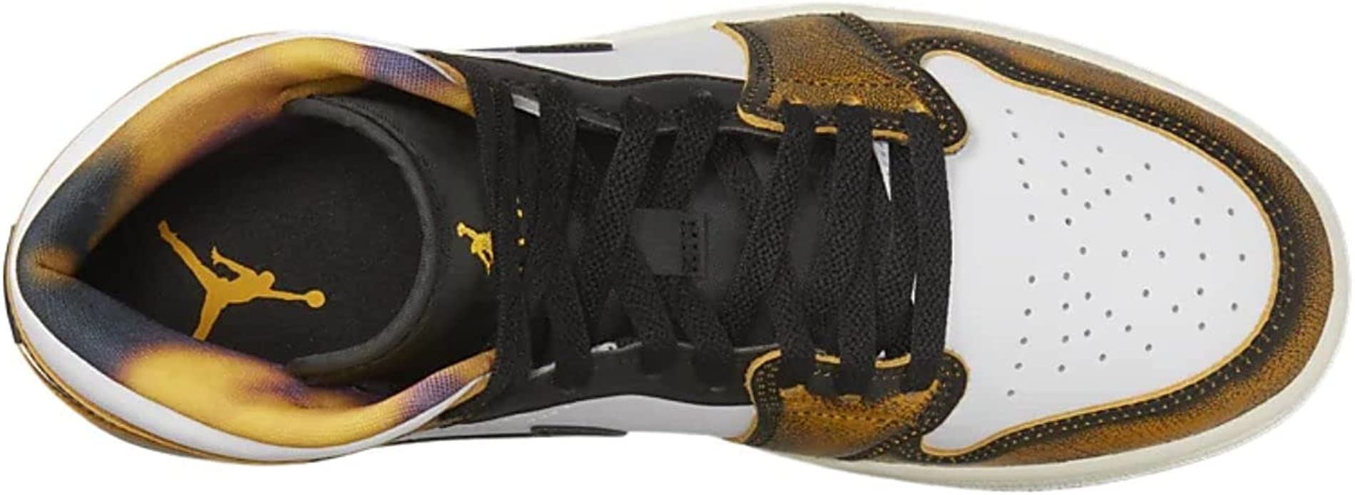 Nike Men's Air Jordan 1 Mid SE Shoes, Black/Taxi-white-sail, 12