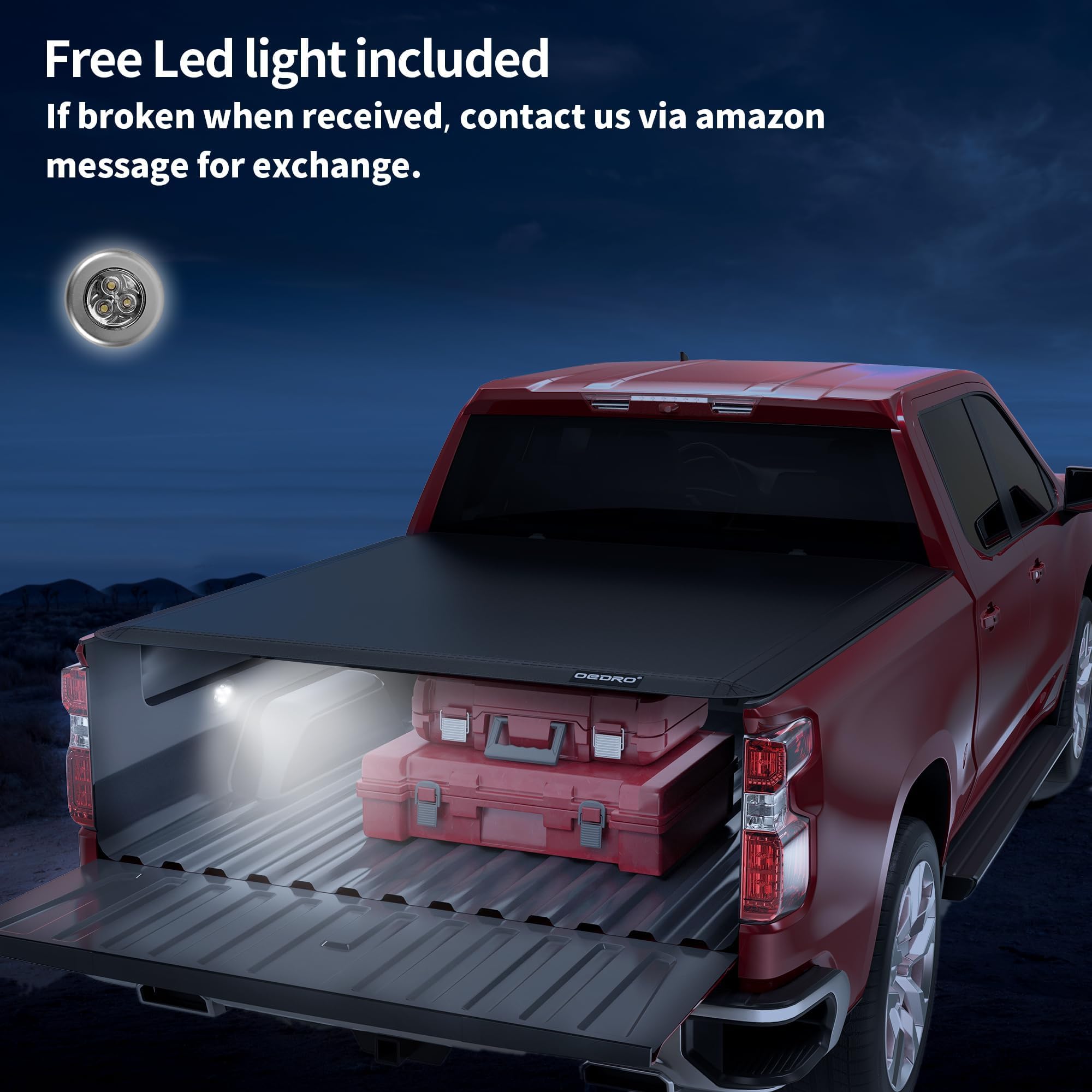 OEDRO Roll Up Truck Bed Tonneau Cover Compatible with 2015-2024 Ford F-150 F150 5.6 Feet Bed