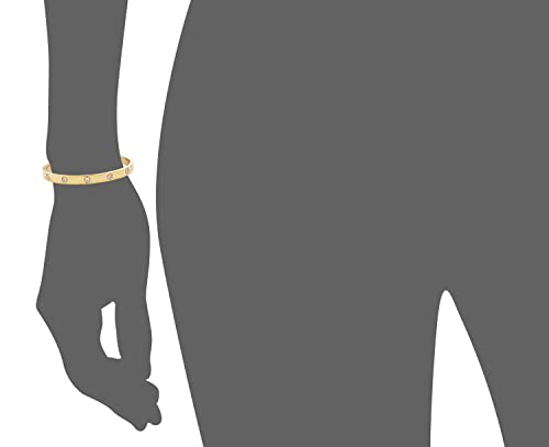 My Daily Styles Stainless Steel Womens Hinged CZ Bangle Bracelets (Yellow)