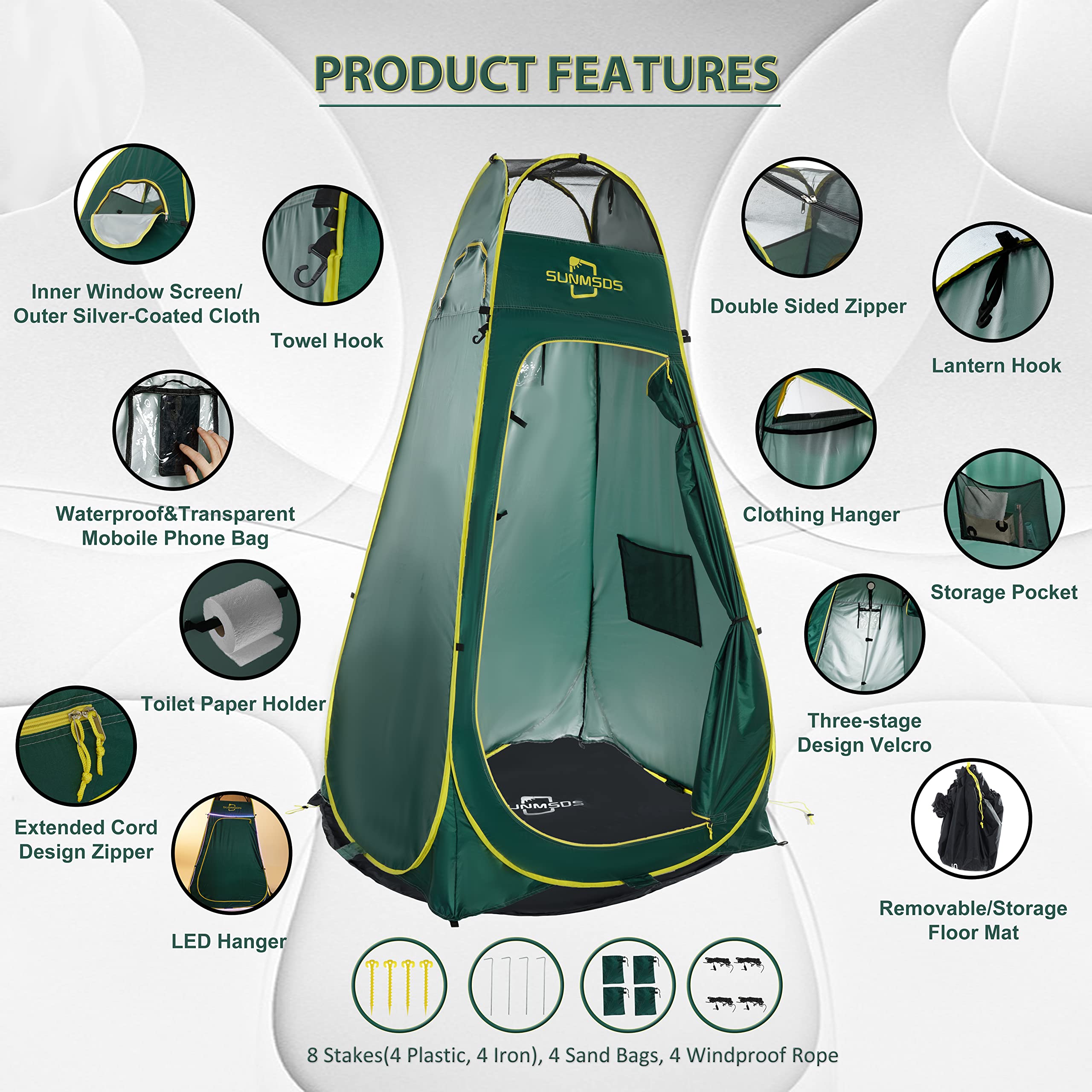 Shower Tent, Portable Camping Shower Tent Pop Up Camp Shower Tent Outdoor Shower Tent, Changing Tent