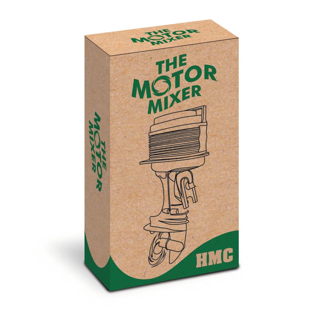 The Motor Mixer by HMC - Wind-Up Outboard Mini Boat Motor Coffee Mixer Novelty Beverage Stirrer for Cups, Mugs, & Glasses Unique Drink Mixing Gadget Toy Perfect Stocking Stuffer or Holiday Gift