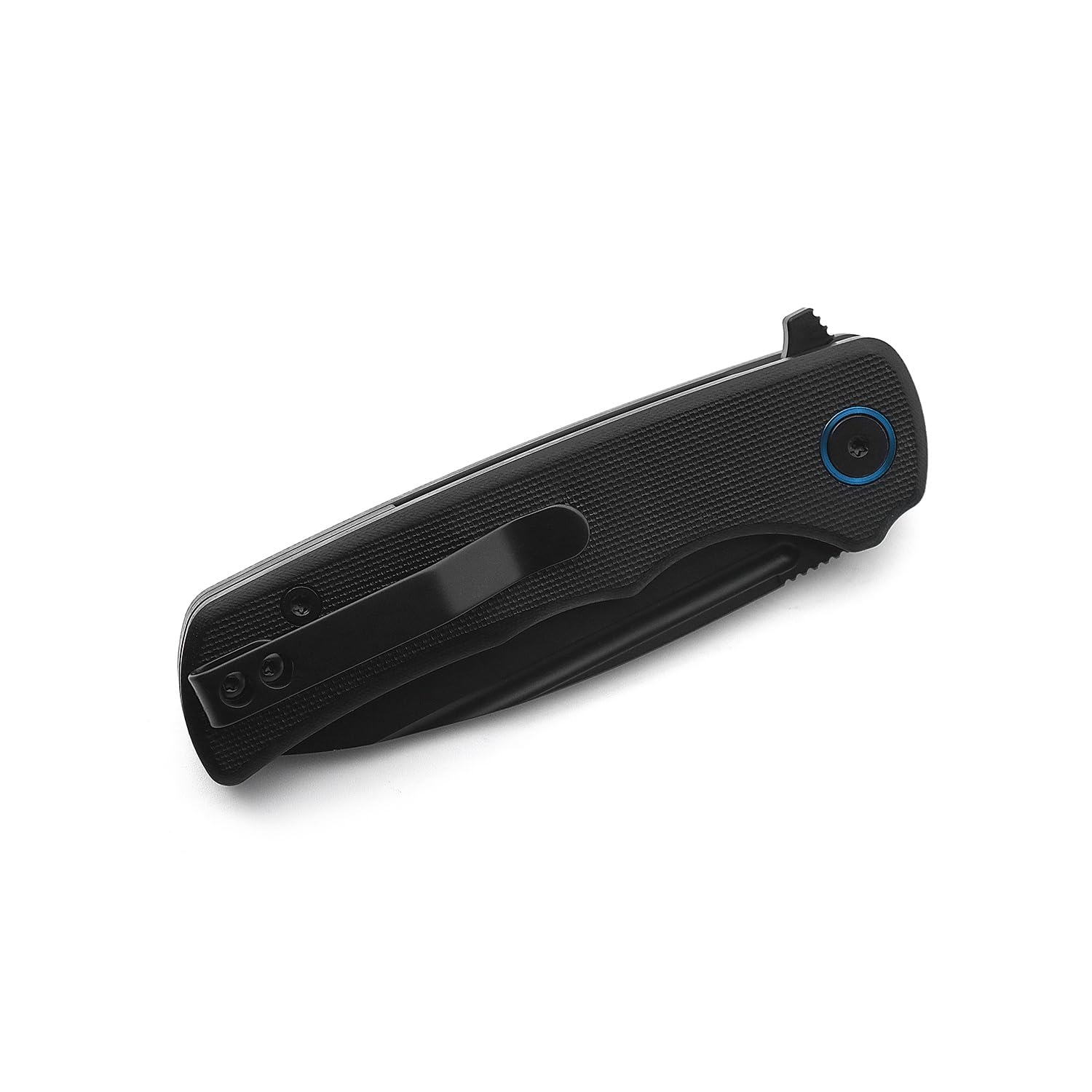 Miguron Knives M Talism Flipper Folding Knife,3.01" Black PVD D2 Blade Black G10 Handle With Deep Pocket Clip,Camping Hiking Pocket Knife MGR-810BK