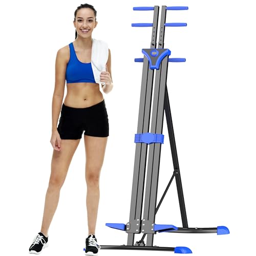The ONLY Vertical Climber Machine Combined Resistance Training and High-Intensity Cardio for Home, More Than 350 lbs Weight Capacity,Full Body Stair Climber,Home Gym Exercise Machine (Blueblack)