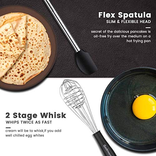 LMMDP 9 in 1 Silicone Handle Cookware Silica Gel Utensils Kitchenware Non Stick Pan Shovel Spoon Spatula Kitchen Cooking Tool Set