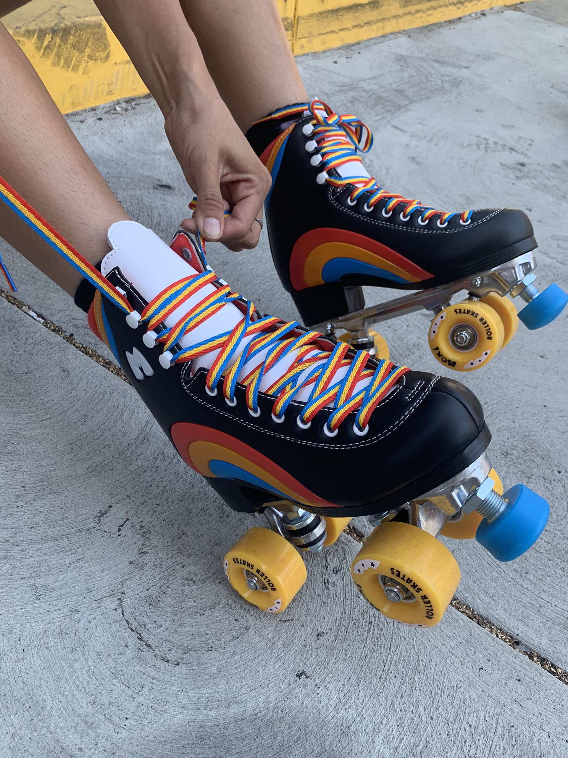 Moxi Skates - Rainbow Rider - Fun and Fashionable Womens Roller Skates | Asphalt Black | Size 7