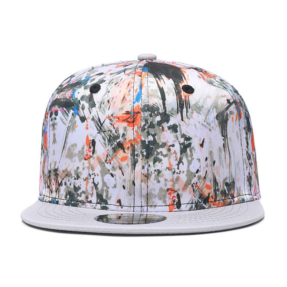 Palm Tree Print Snapback Hats for Men Women - Coconut Coco Flat Bill Brim Trucker Hat Dad Adjustable Baseball Cap Blue