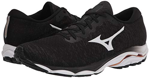 Mizuno mens Inspire 16 Waveknit Running Shoe, Black/White, 10.5 US
