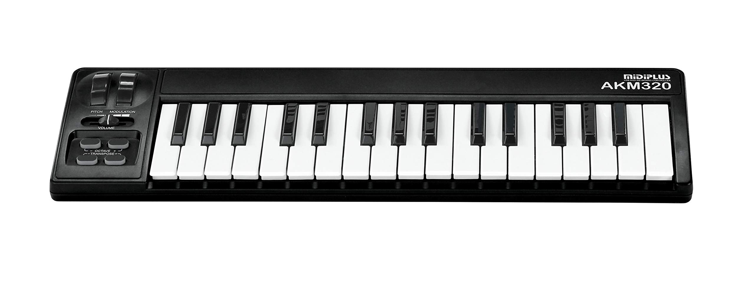 MIDIPLUS AKM320 USB MIDI Keyboard Controller, Black, 32-key