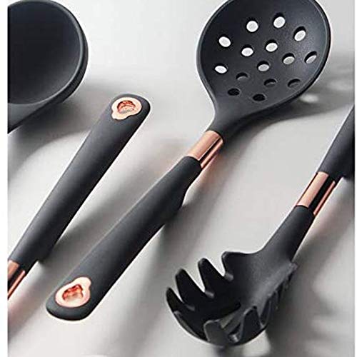 LMMDP Silicone Stainless Steel Kitchenware Non-stick Cookware Cooking Tool Spatula Ladle Shovel Spoon Soup Kitchen Utensils Set
