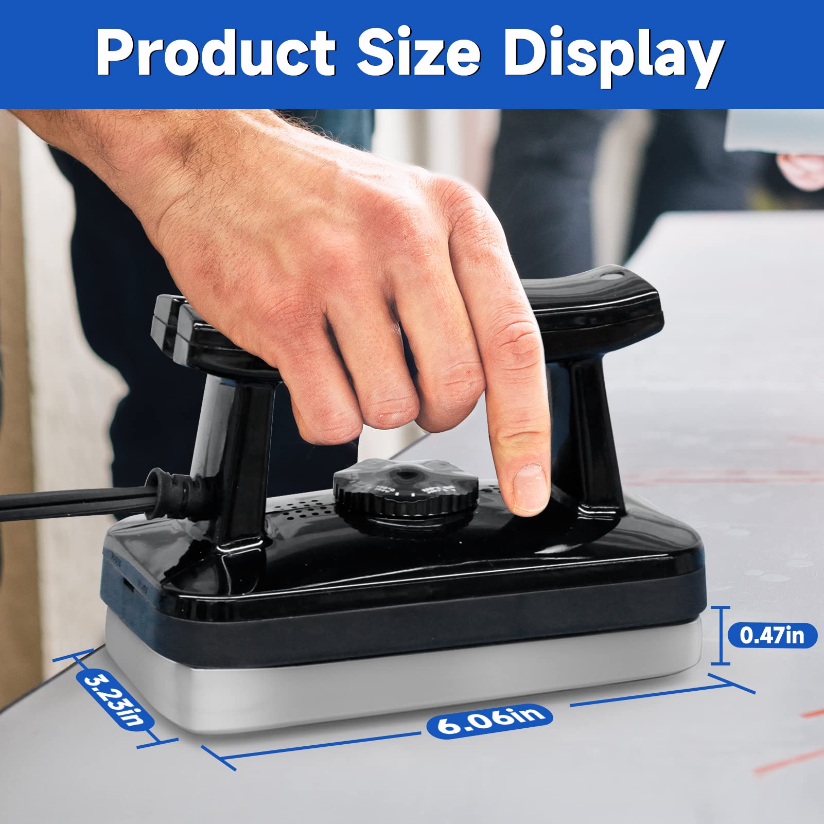 Skifavs Ski Wax Iron - Snowboard Waxing Iron 110V 800W with 12mm Base Plate and Tuned Tuning Thermostat High Adjustable Temperature Control Accuracy for All Waxes - Black