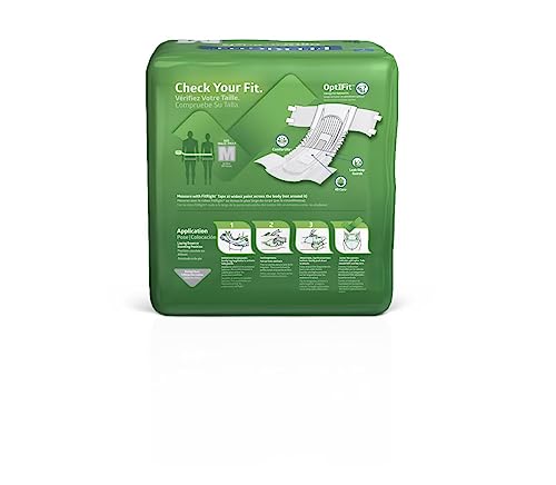Medline FitRight Ultra Adult Diapers, Disposable Incontinence Briefs with Tabs, Heavy Absorbency, Medium, 32''-42'', 20 Count (Pack of 4)