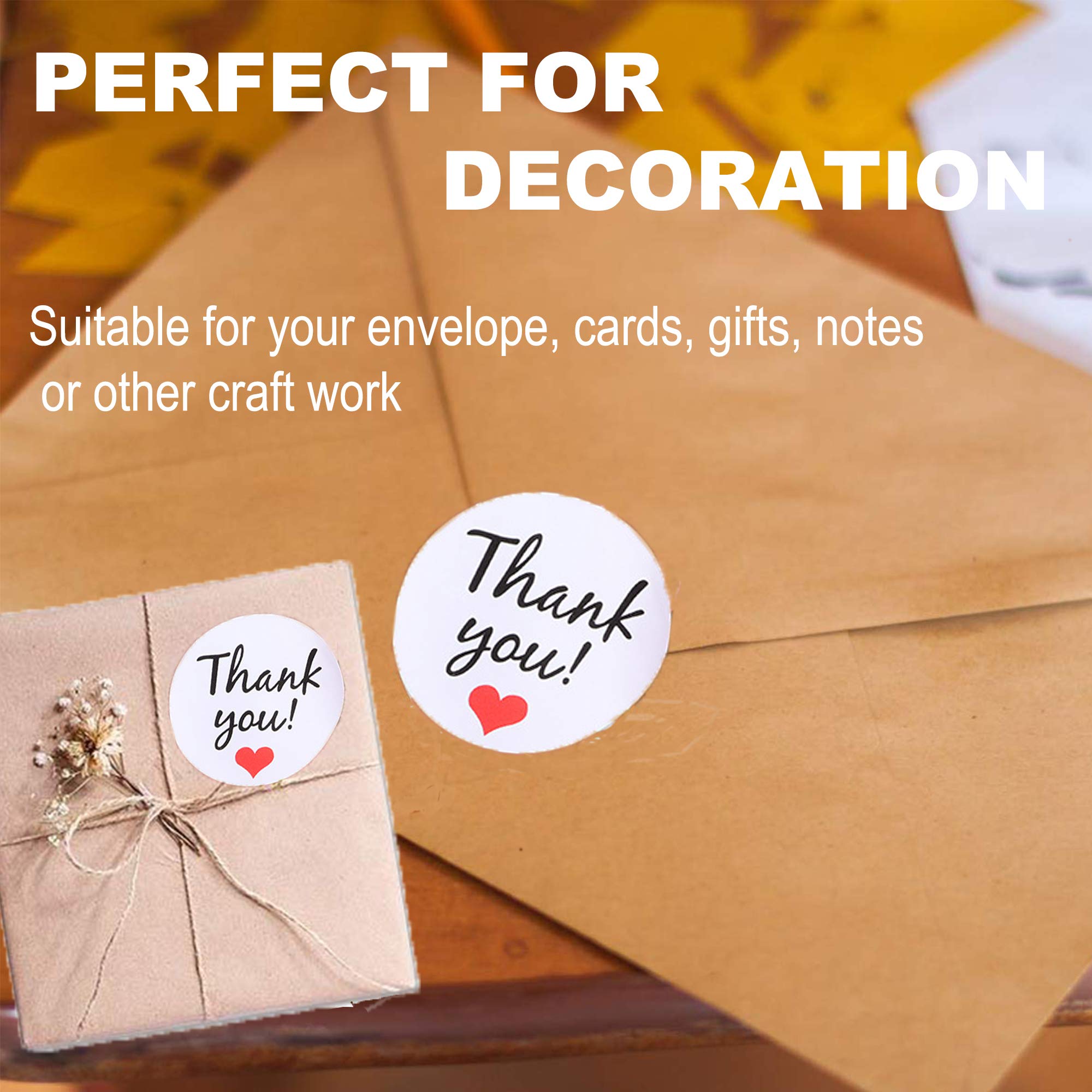 Mr-Label 300 Pcs of Circle Sealing Sticker – Thank You Sticker/Thank You Adhesive Label for Card| Envelope|Gift| Product (White)