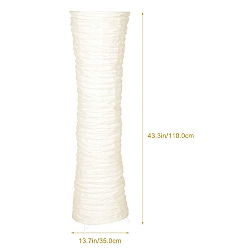 OSALADI Floor Light Shade Modern Vertical Paper Lamp Shade Nordic Lamp Shade Replacement Floor Light Cover for Home, Beige