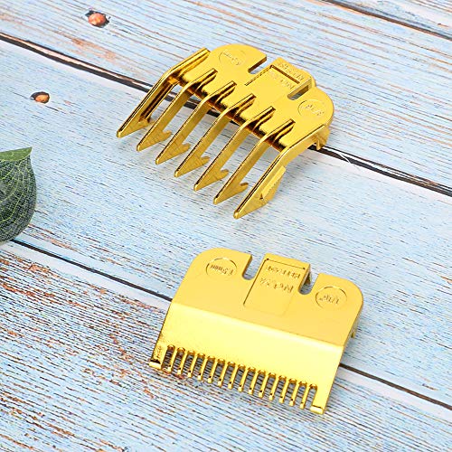 Nikou Limit Comb Guide, Oil Head Hair Clipper Limit Comb Positioning Tooth Guide Comb Haircut Accessory(Gold 1.5MM+4.5MM)