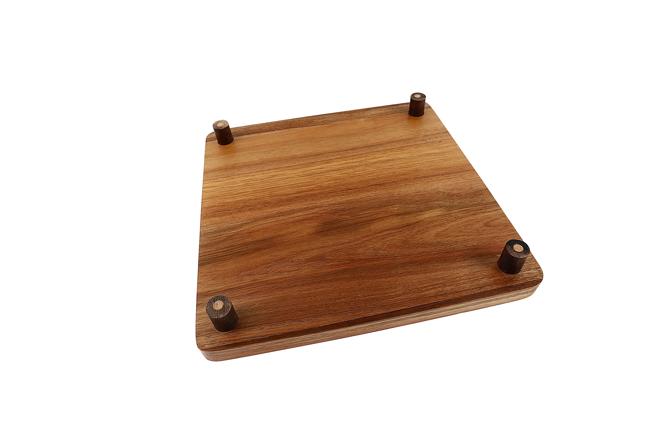 soldbbq Grill Griddle Cutting Board With 4 Legs for Blackstone, Acacia Wood Cutting Board for Camp Chef and More Grill Griddle, 11.8" L x 11.8" W