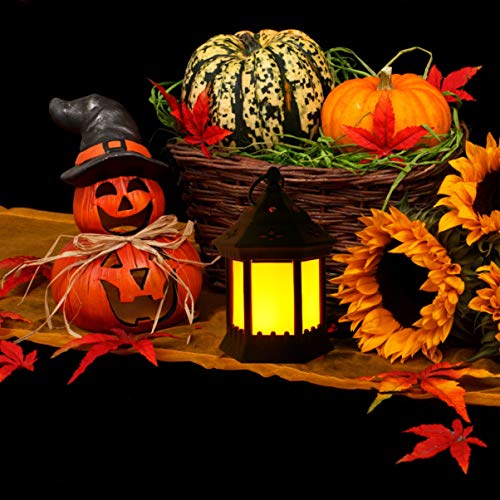 OSALADI Halloween Lantern Flickering LED Candles Lantern Lamp Table Centerpiece Home Garden Decoration for Halloween Party Supplies