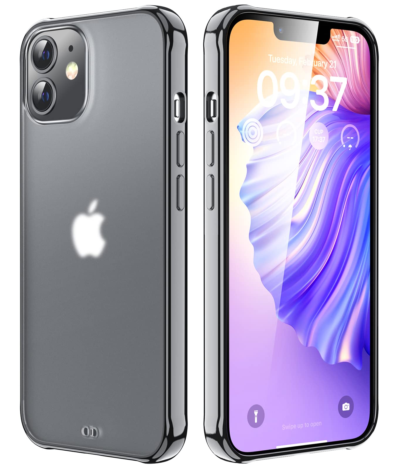 ORIbox for iPhone 11 Case Black,Translucent Matte case with Soft Edges, Lightweight,iPhone 11 Phone Black Case for Women Men Girls Boys Kids