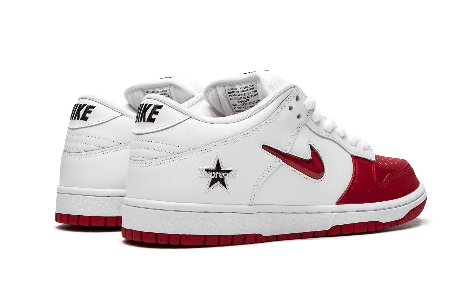 Nike Mens SB Dunk Low CK3480 600 Supreme - Jewel Swoosh Red/White - Size 10
