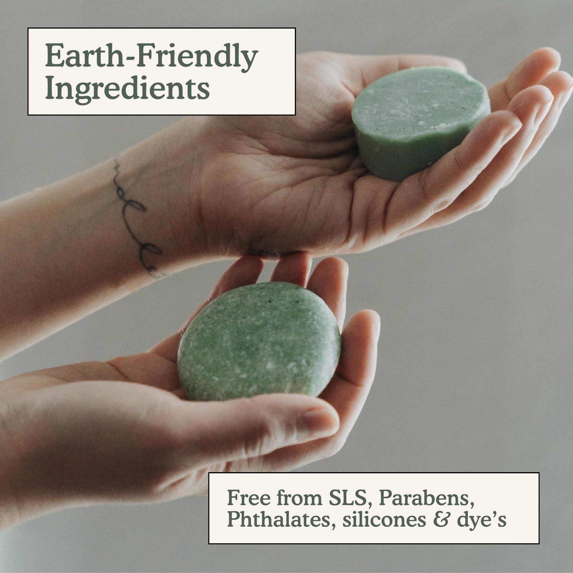 Zero Waste MVMT Shampoo & Conditioner Bar Set | Peppermint + Eucalyptus | With Travel Container and Cedar Tray | Natural Salon Quality Shampoo, Zero Waste & Plastic Free
