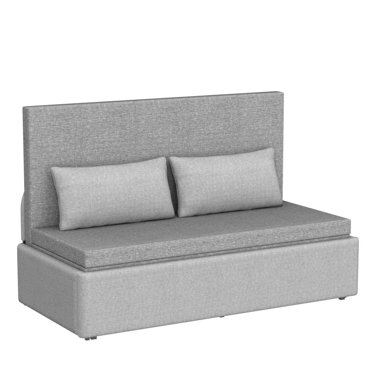 Mjkone Twin Size Pull out Sofa bed, 2-in-1 Modern Pull out Linen Sleeper Sofa Couch, Revesible couch bed with Cushions&Throw Pillows for Small place/Apartment/Living Room/Office/Studio(Light Gray)