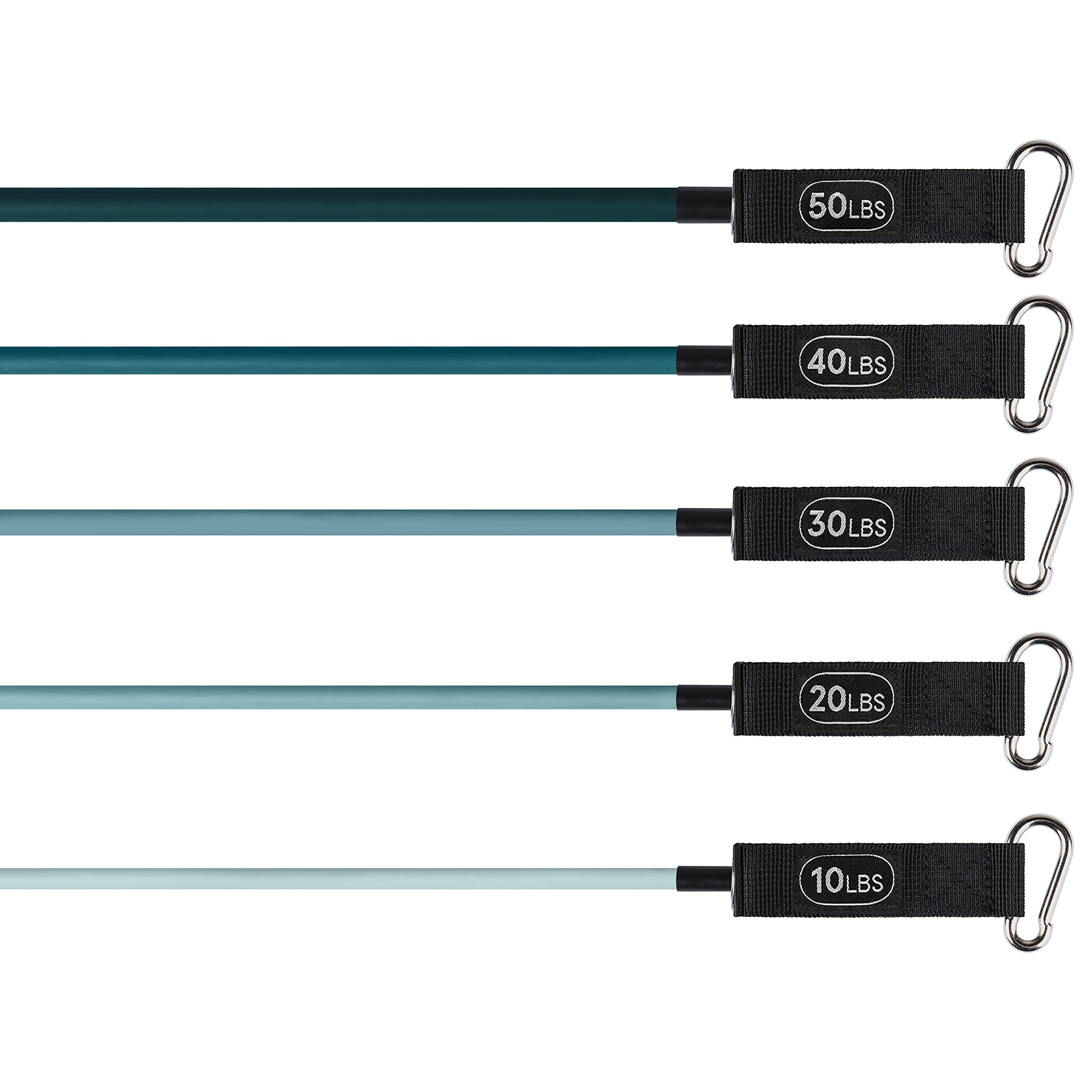 Retrospec Train Resistance Bands Workout Bands w/Handles, Door Anchor, Carry Bag for Women & Men, Undertow, Set (5pc)