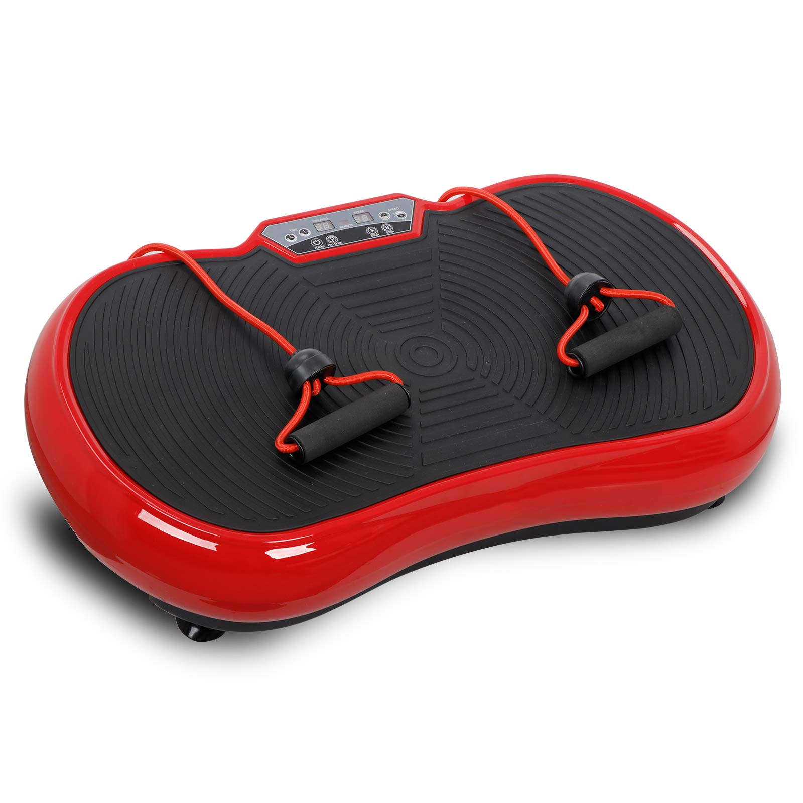 Nova Microdermabrasion Whole Body Fitness Vibration Plate Exercise Machine with Bluetooth Music Connection, Indoor/Outdoor Workout Trainer for Weight Loss Massage (Red)