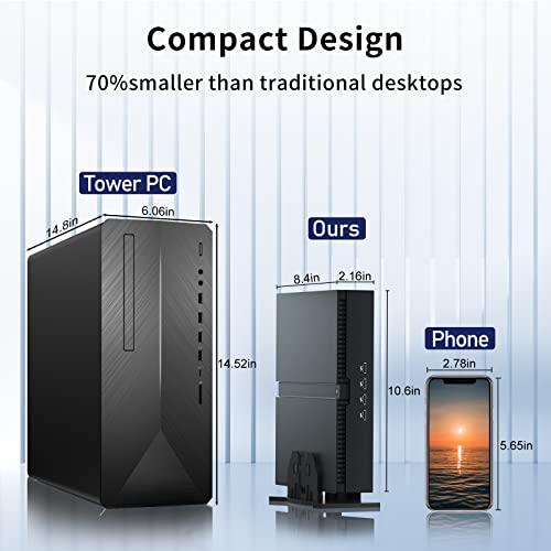 msecore Mini Gaming PC, Desktop Computer with Powerful i9-12900F 16 Cores Upto 5.1GHz, RTX3060 12G Graphics Card, 64G RAM 2T PCIE 4.0 SSD, Dual NIC, Optical, Four Display, WiFi 6, Windows 11 Pro