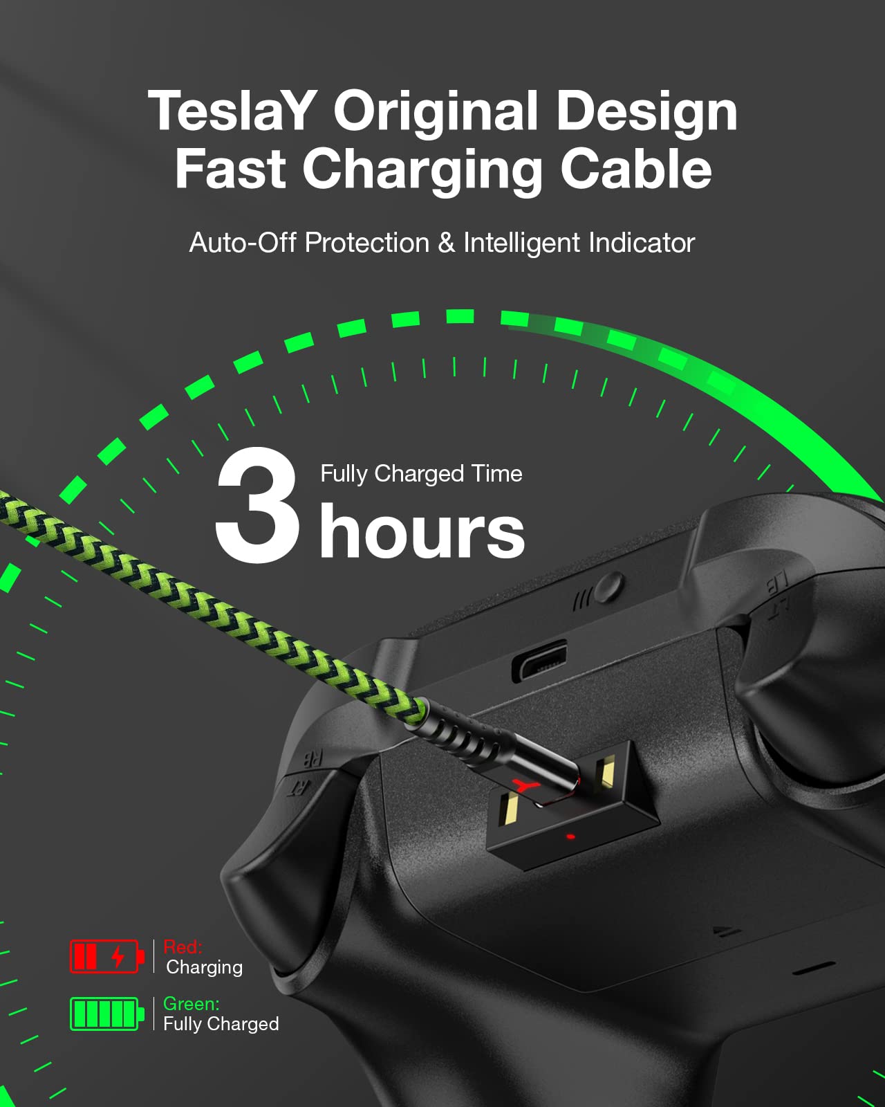 Rechargeable Controller Battery 2 Pack for Xbox One Xbox Series X S with 4 Battery Cover Xbox Play and Charge Kit with 10FT TeslaY Design USB Charging Cable for Xbox 1 S/X/Elite Wireless Remote