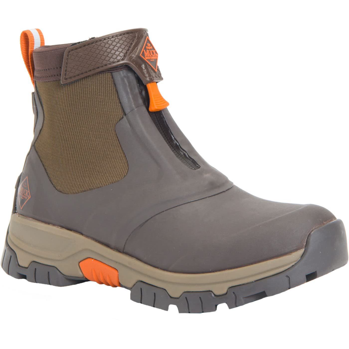 Muck AXMZ907M7 Men's Apex Mid Zip Dark Brown/Orange 7 Mens