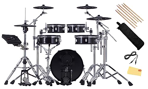 Roland VAD307 V-Drums Acoustic Design Electronic Drum Set Bundle with 3.5mm Audio Cable, Drumstick Bag, 3 Pairs of Drumsticks, and Austin Bazaar Polishing Cloth