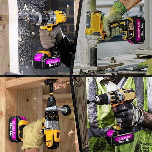 Moticett Replacement for Dewalt 20V MAX Battery 6.0Ah Compatible with Dewalt 20V Battery DCB205-4 DCB206 DCB200 DCB203 DCB201 DCB204 Replacement for Dewalt 20 Volt Lithium Battery 4-Pack