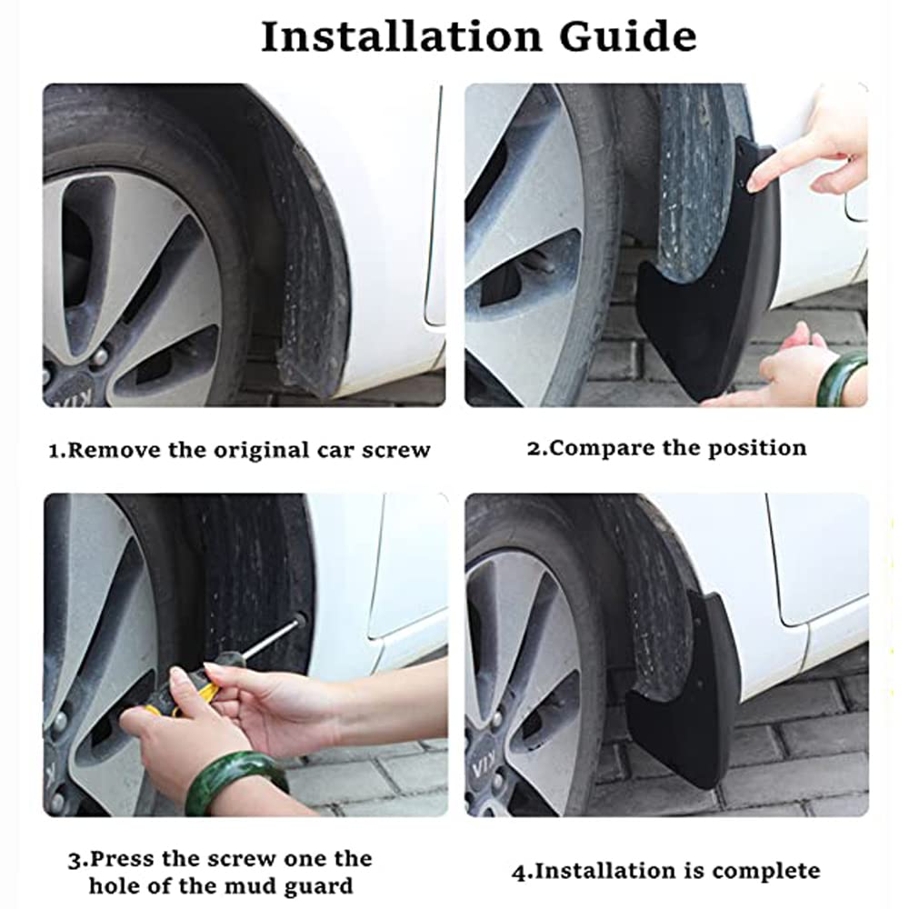 Pedigree Tesla Model Y Mud Flaps Splash Guards Fender Tesla Model Y Accessories Set of 4 ( No Need to Drill Holes 2021 Upgraded)