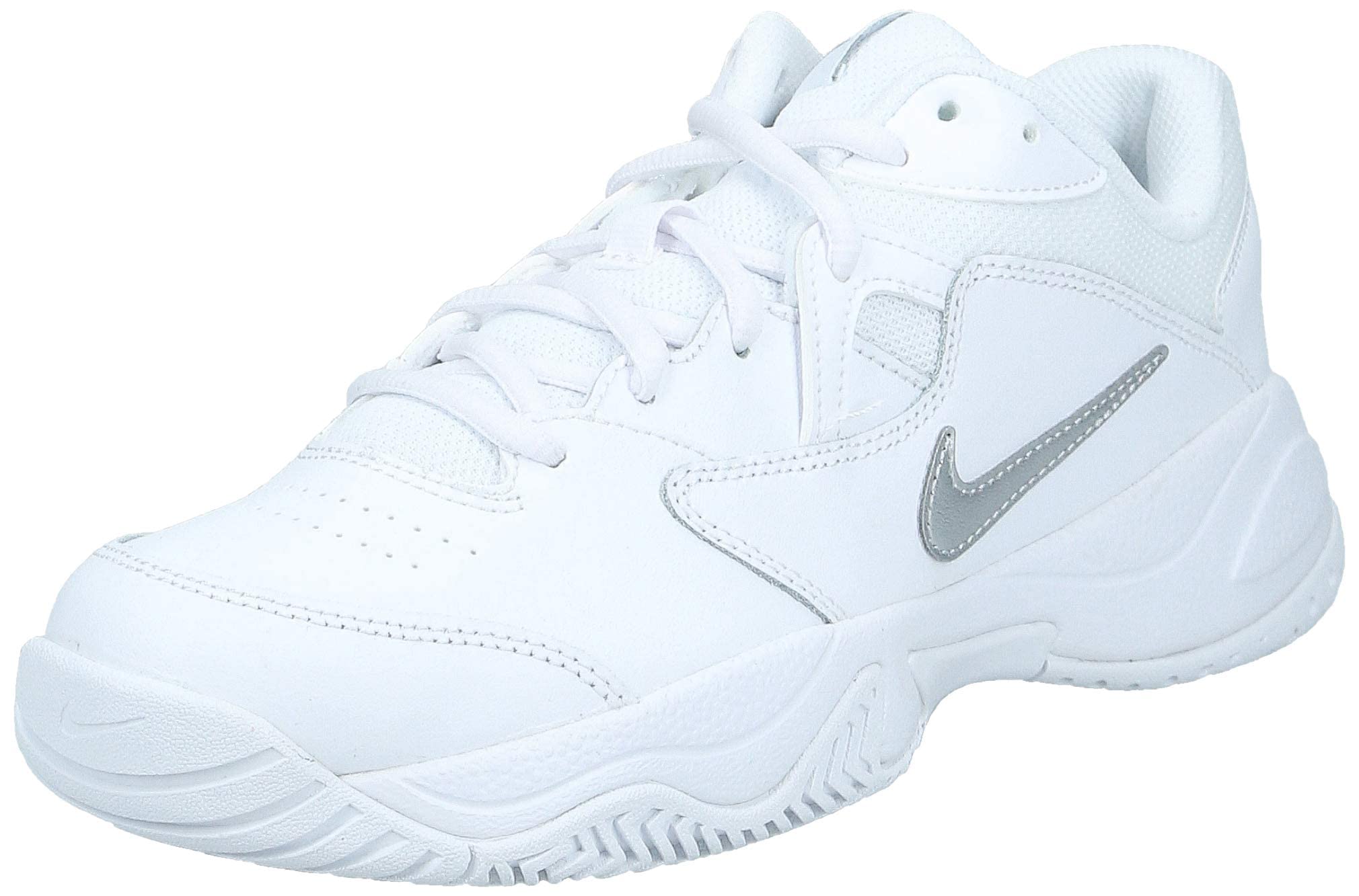 Nike Women's Court Lite 2 Tennis Shoe, White/Metallic Silver-White, 12 Regular US
