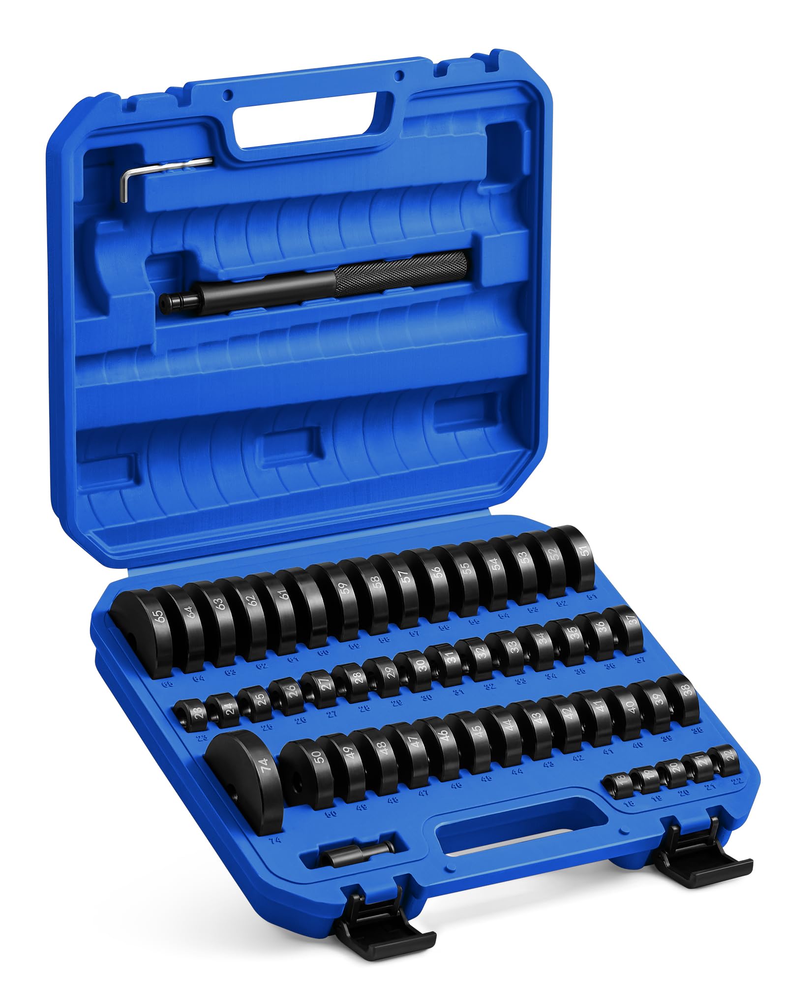 Orion Motor Tech 52-in-1 Custom Bushing Driver Tool Set and Transmission Wheel Axle Bearing Race Seal Installer Remover, Bush Removal Puller Bearing Press Tool Kit
