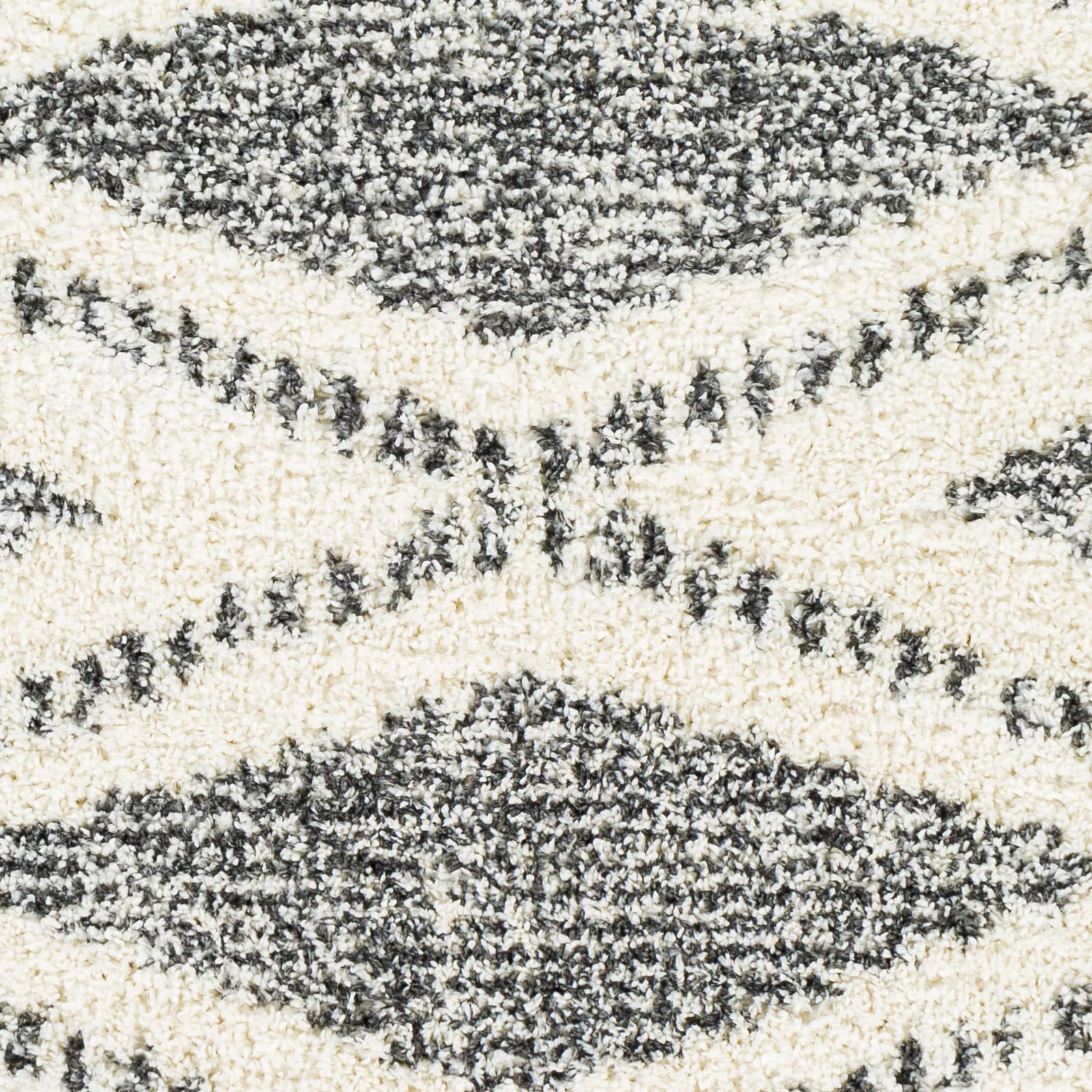 Mark&Day Area Rugs, 5x7 Gever Global Shag Charcoal Area Rug, Grey Cream White Carpet for Living Room, Bedroom or Kitchen (5'3" x 7'3")